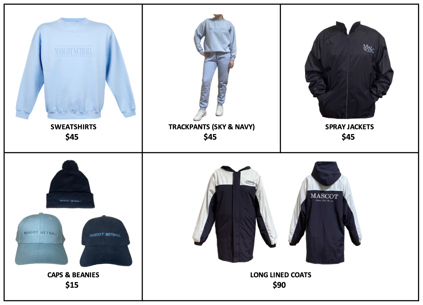 CLUB UNIFORMS - Mascot Netball Club